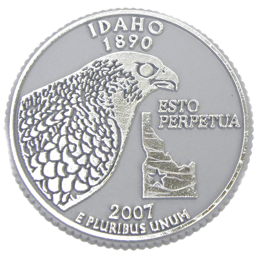 Idaho State Quarter Magnet by Classic Magnets, 2.5" Diameter, Collectible Souvenirs Made in The USA