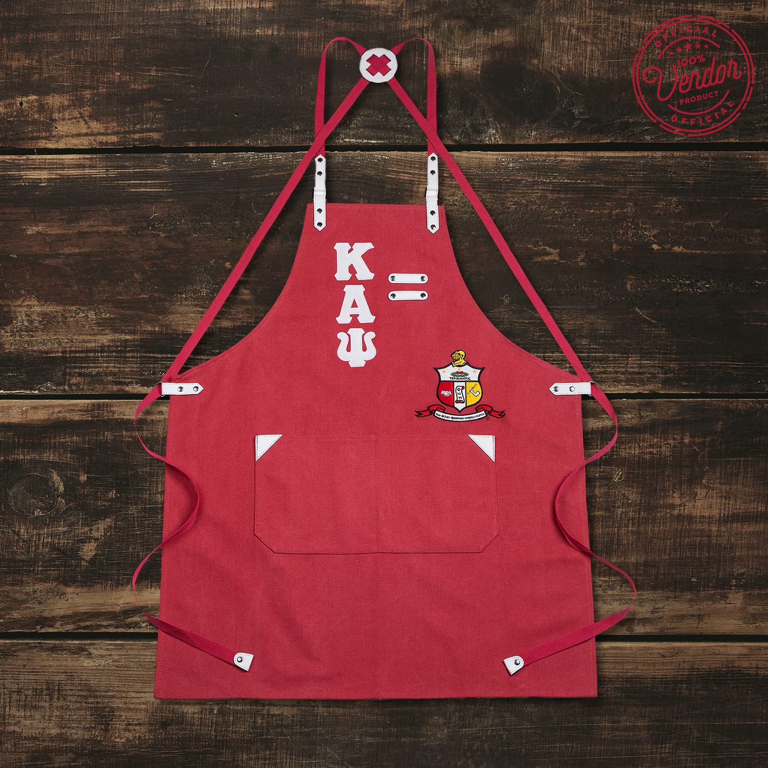 BBGreek Kappa Alpha Psi Official Vendor - Canvas and Vegan Leather Apron - Fraternity Paraphernalia