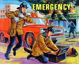 emergency tv show lunchbox vintage art 2" x 3" fridge magnet set of 2 refrigerator lunch box nostalgic retro