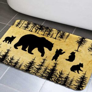 bear bathroom rugs floor mat welcome mat bath rugs, non-slip&absorbent front door mat, washable floor doormat for entryway, patio, porch 16x24inch