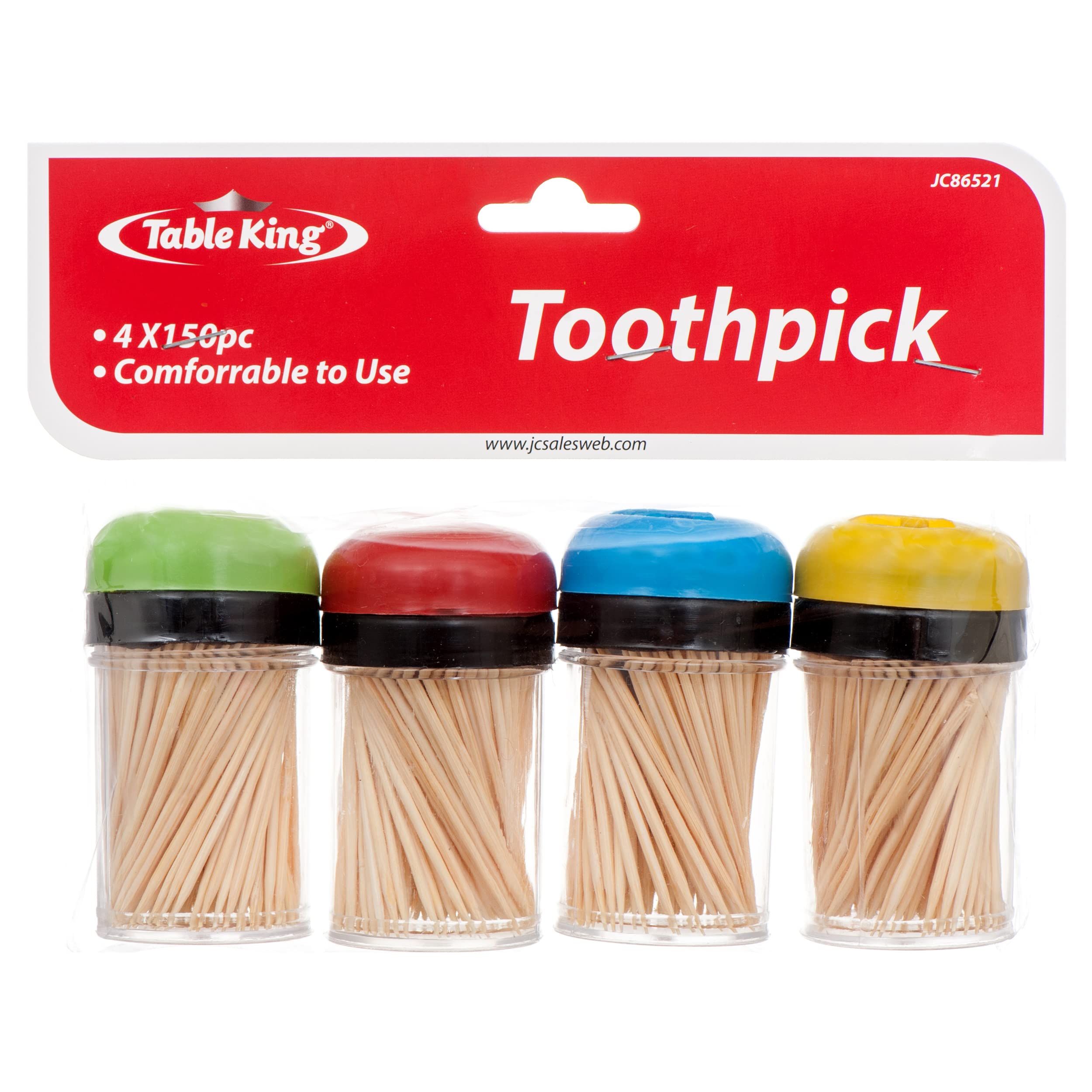 Table King Toothpicks, Natural Wood Toothpicks for Teeth Cleaning, Cocktail Picks, Fruit and Appetizers Design Decoration [4 Packs of 150 PCS]