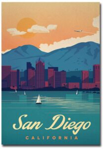 san diego vintage travel art refrigerator magnet size 2.5" x 3.5"