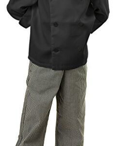 KNG Childrens Classic Long Sleeve Chef Coat,Black,Large