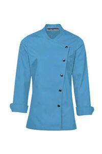 long sleeves women's ladies chef's coat jackets by chef's apparels (sky blue, xl (to fit bust 40-41))