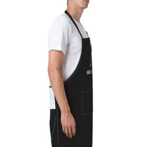 wodealmug Mens Grill Master Apron Adjustable Neck Kitchen Bib Cook Apron With Pocket For Cooking Baking Gardening