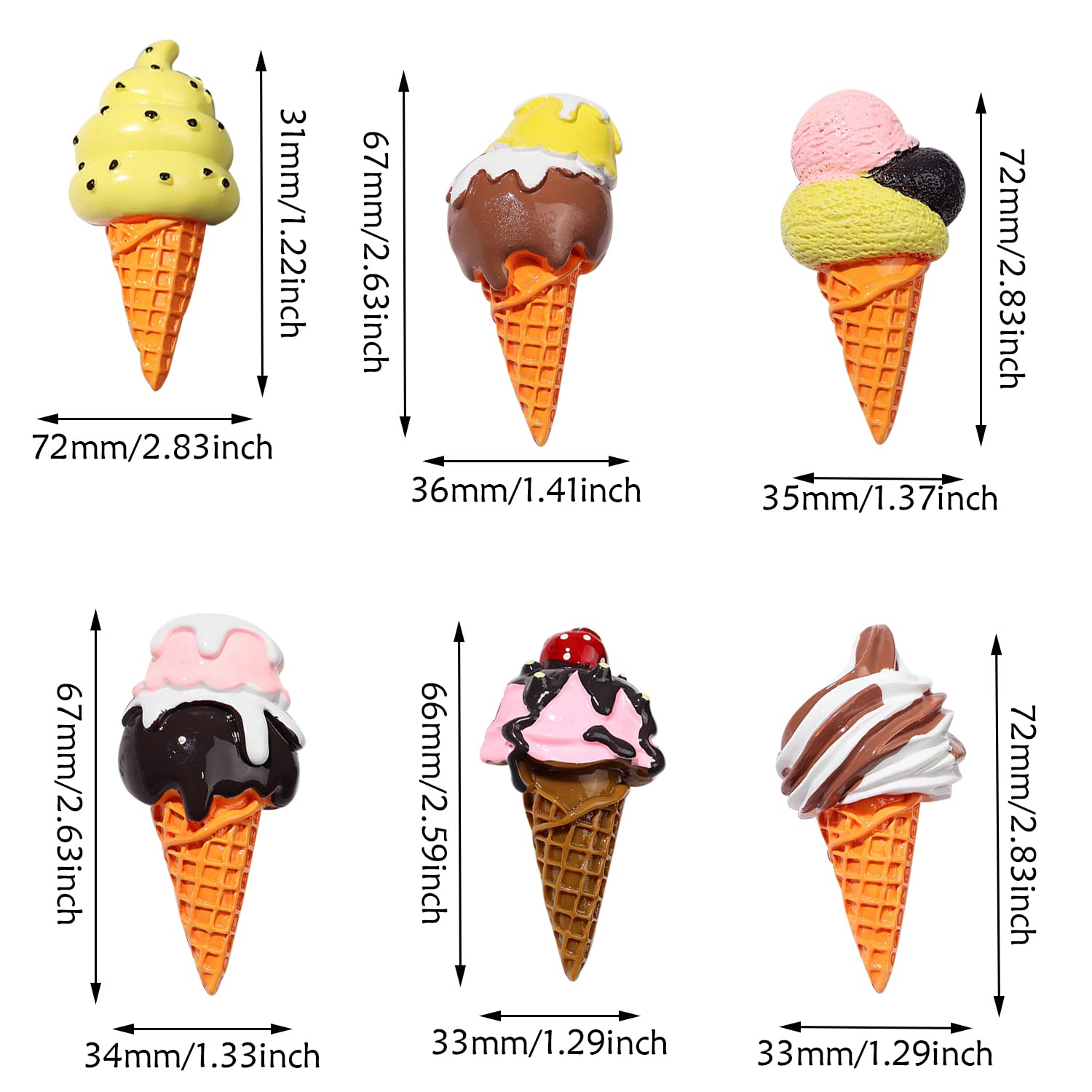 12 Pcs Ice Cream Refrigerator Magnet,Ice Cream Refrigerator Magnetic Sticker 3D Resin Ice Cream Refrigerator Magnets Decorative Fridge Magnets for Kitchen Home Decoration Office Whiteboard