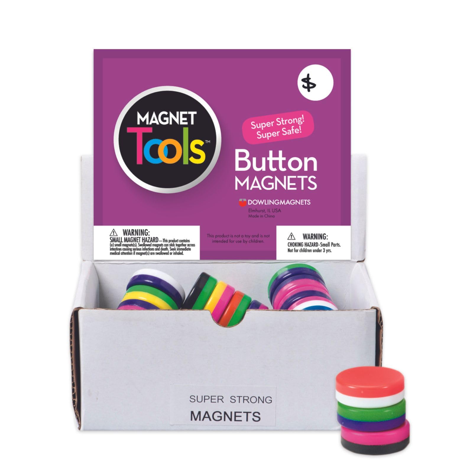 Dowling Magnets Button Magnet Display (40 Pieces)