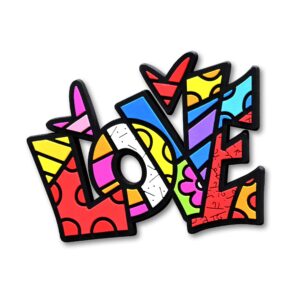 britto romero large decorative multi-use rubber magnet, love word