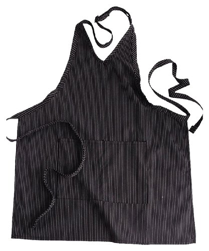 Ed Garments V-Neck Patch Pocket Bib Apron, BLACK, One Size