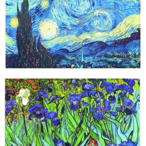 Buttonsmith Vangogh Starry Night Magnet - Set of 2 1.75" x 2.75" Rectangle Magnets - Made in The USA