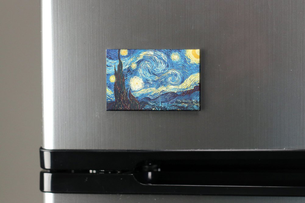 Buttonsmith Vangogh Starry Night Magnet - Set of 2 1.75" x 2.75" Rectangle Magnets - Made in The USA