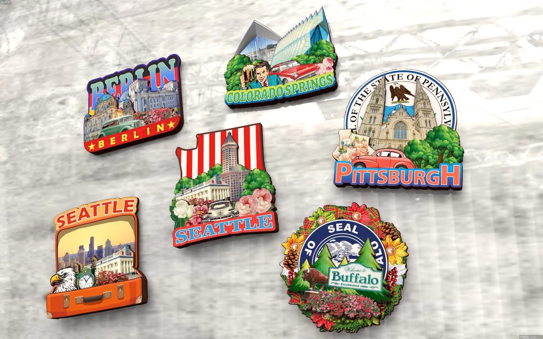 Austin Texas USA America Fridge Magnet Wooden Collection 3D Wood Handmade Travel City Souvenirs Refrigerator Magnet Home Decoration Gift -45