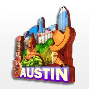 Austin Texas USA America Fridge Magnet Wooden Collection 3D Wood Handmade Travel City Souvenirs Refrigerator Magnet Home Decoration Gift -45