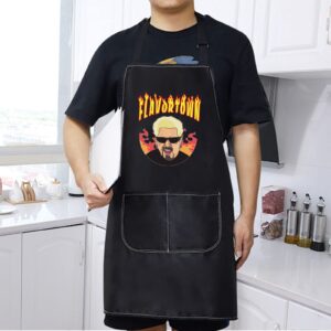 WZMPA Chef Kitchen Apron With Pockets Kitchen Food Fans Gift Chef Adjustable Apron For Baking Cooking Grilling (Town Apron)