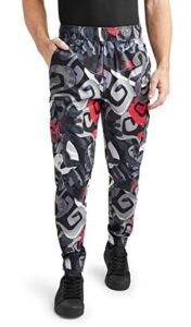 chef 360 men's 7-pocket graffiti print stretch jogger chef pant (l)