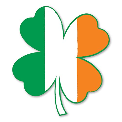 Irish Flag Four Leaf Clover Magnet by Magnet America is 5.5" x 4.875" Made for Vehicles and Refrigerators