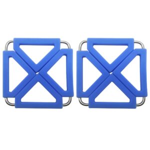 2 pcs folding silicone hot pad square placemats cork coaster mini tripod hot pot holder trivet mat non-slip coasters square bowl mat hot pot stand heat pad cup table mat foldable