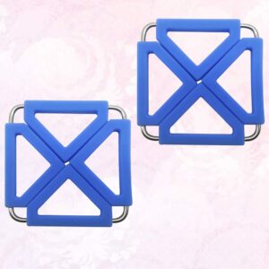 2 Pcs Folding Silicone Hot Pad Square Placemats Cork Coaster Mini Tripod Hot Pot Holder Trivet Mat Non-slip Coasters Square Bowl Mat Hot Pot Stand Heat Pad Cup Table Mat Foldable