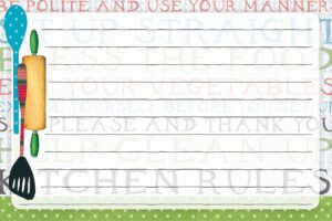 lang 2015101 kitchen rules recipe card by susan winget, 4" x 6", assorted