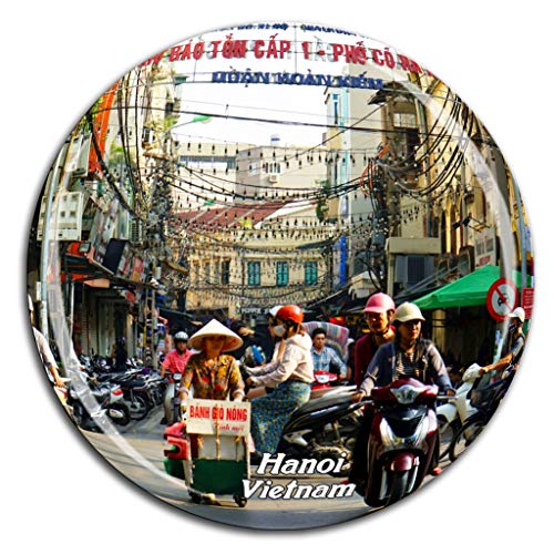 Old Town Hanoi Vietnam Fridge Magnet 3D Crystal Glass Tourist City Travel Souvenir Collection Gift Strong Refrigerator Sticker