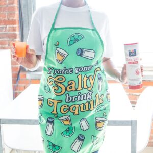 Crazy Dog T-Shirts If You're Gonna Be Salty Bring Tequila Apron Funny Drinking Margarita Kitchen Smock Funny Graphic Kitchenwear Cinco De Mayo Funny Food Novelty Cookware Green Apron