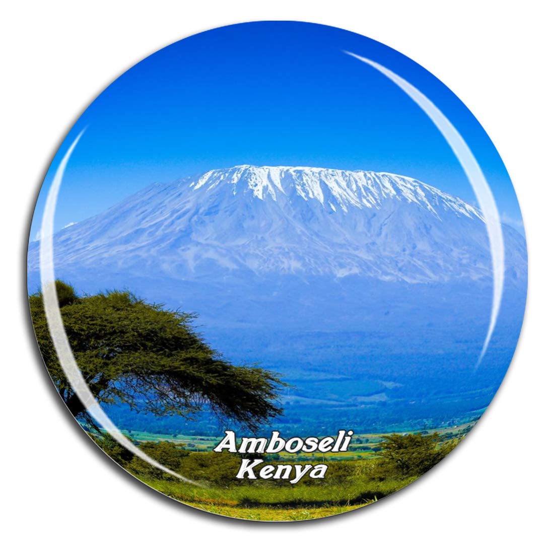 Kilimanjaro Amboseli Kenya Fridge Magnet 3D Crystal Glass Tourist City Travel Souvenir Collection Gift Strong Refrigerator Sticker