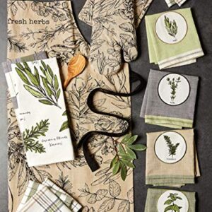 DII Garden Fresh Herbs Kitchen Collection, Chef's Apron, Natural Greenery