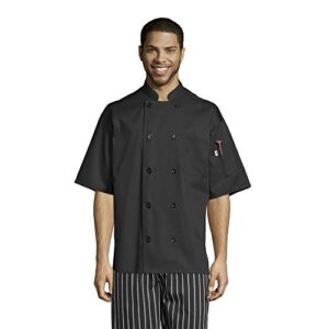 uncommon threads unisex montego short sleeve chef coat xl black