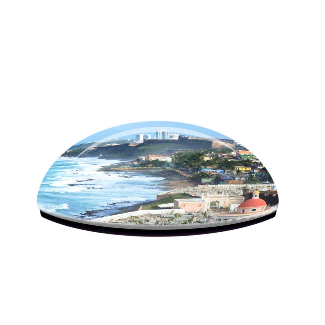 Old San Juan Puerto Rico Caribbean Sea Fridge Magnet 3D Crystal Glass Tourist City Travel Souvenir Collection Gift Strong Refrigerator Sticker