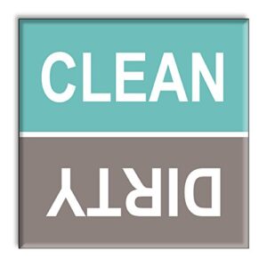 clean dirty dishwasher magnet sign indicator - turquoise and gray beach colors style