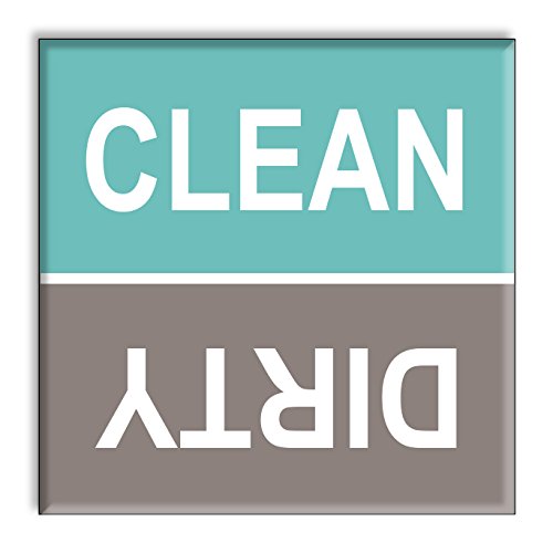 Clean Dirty Dishwasher Magnet Sign Indicator - Turquoise and Gray Beach Colors Style