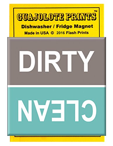 Clean Dirty Dishwasher Magnet Sign Indicator - Turquoise and Gray Beach Colors Style