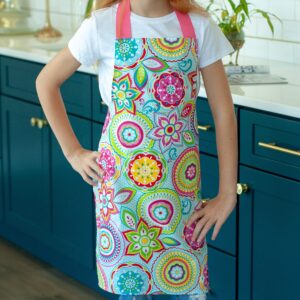 Sara Sews Colorful Pink Floral Handmade Art Craft or Baking Apron Gift for Tween Girl