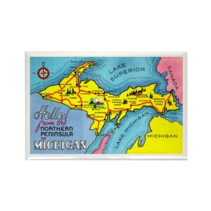 cafepress michigan northern upper peninsula rectangle magnet, 3"x2" refrigerator magnet