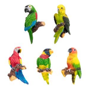 solustre 5pcs bird refrigerator magnet colorful 3d parrot fridge magnet decorative magnetic fridge sticker for kitchen office whiteboard bird lover gift