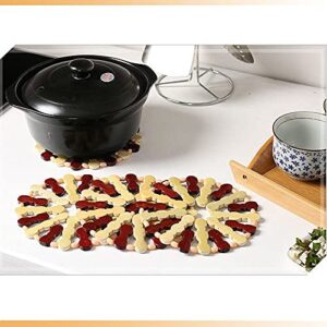 Yagizaai Wood Trivets, Bamboo Trivet Mat Set for Hot Pots/Dishes/Bowl - 3 Eco-Friendly, Sturdy and Durable 6.5' Kitchen Hot Pads