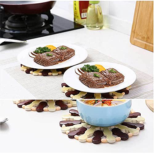 Yagizaai Wood Trivets, Bamboo Trivet Mat Set for Hot Pots/Dishes/Bowl - 3 Eco-Friendly, Sturdy and Durable 6.5' Kitchen Hot Pads