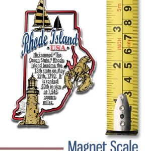 Rhode Island Information State Magnet by Classic Magnets, 2.4" x 3.7", Collectible Souvenirs Made in The USA