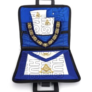 Masonic Hand Embroidered Past Master Masonic Apron carrying Case with Handle [BLACK]