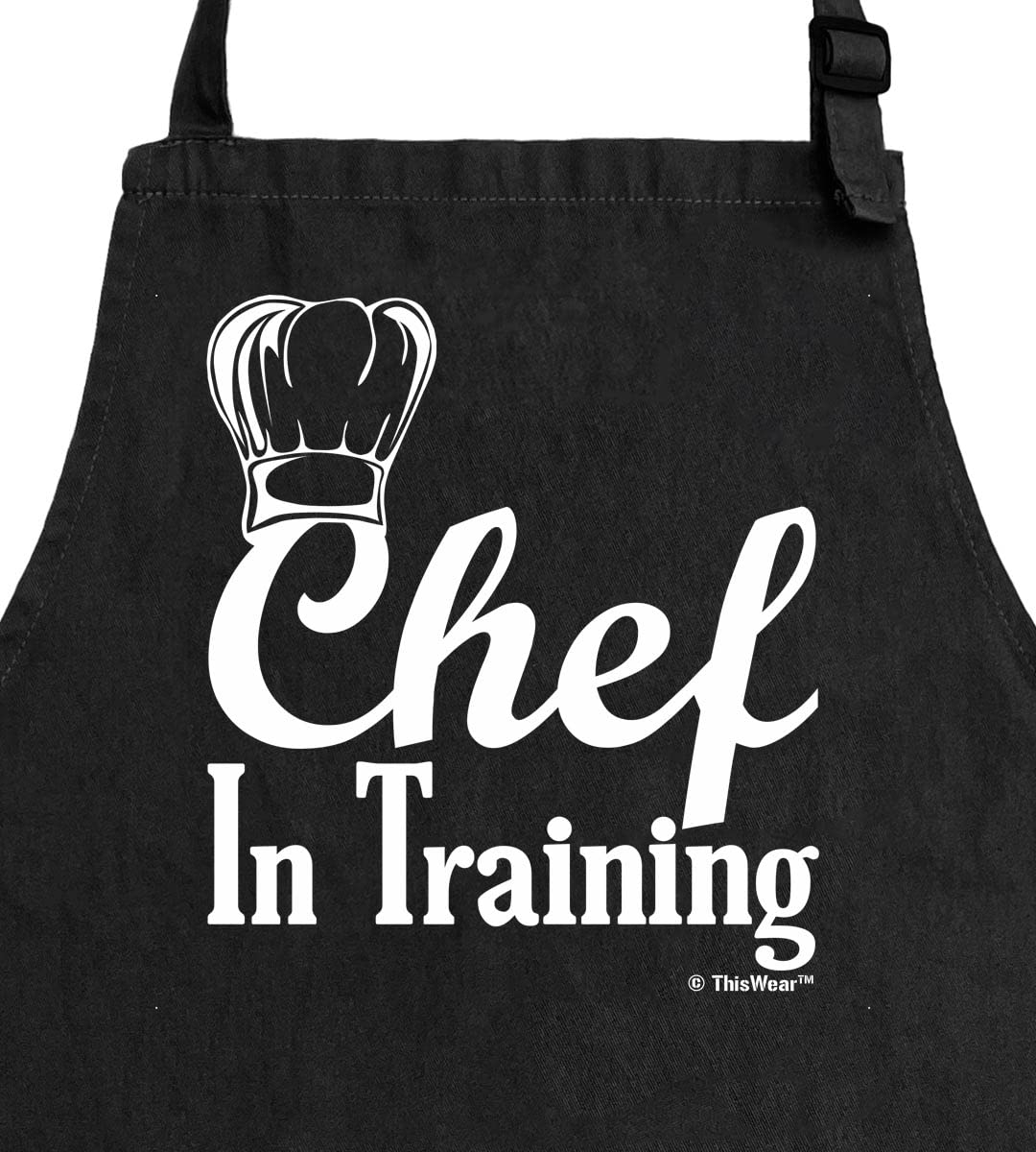 ThisWear Chef in Training Funny Apron for Kitchen Two Pocket Apron Black