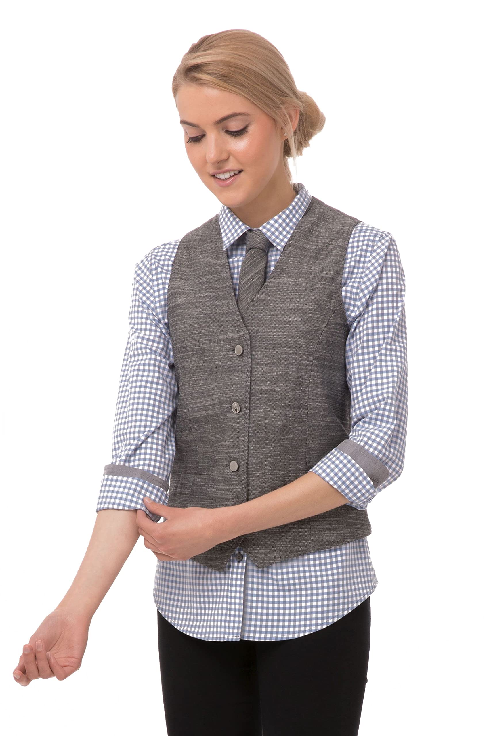 Chef Works Women's Augustine Vest, Grey, X-Large