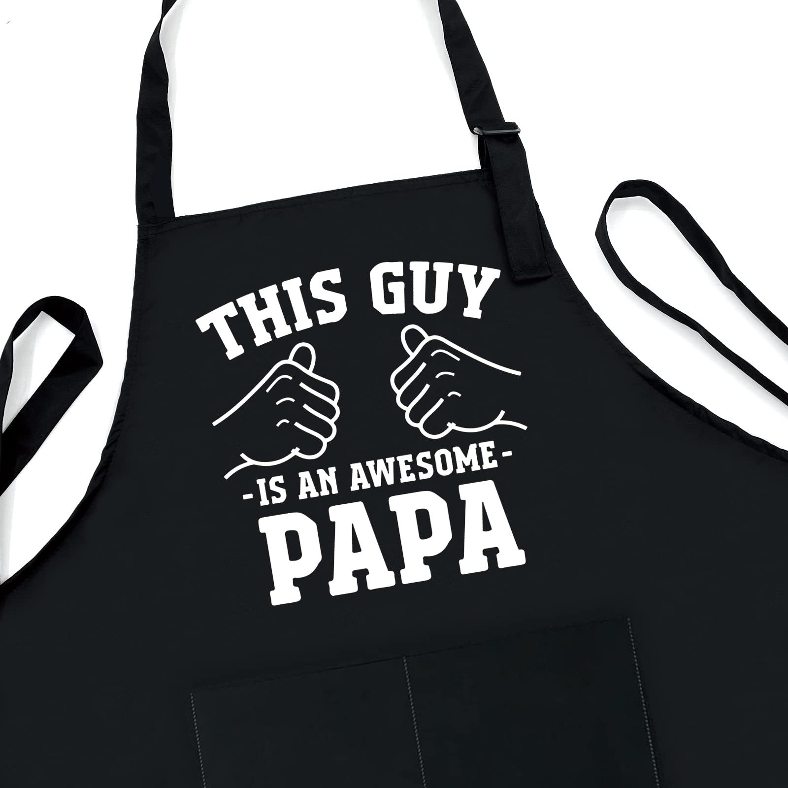 zcyhtqp This Guy is an Awesome Papa,Funny Apron for Men with 2 pockets,One Size Fits All,Adjustable Chef Apron,Cooking Grilling BBQ Apron,Grilling Gifts for Dad, Funny Gifts for Dads