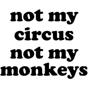 CafePress Not My Circus Not My Monkeys Magnets Rectangle Magnet, 3"x2" Refrigerator Magnet