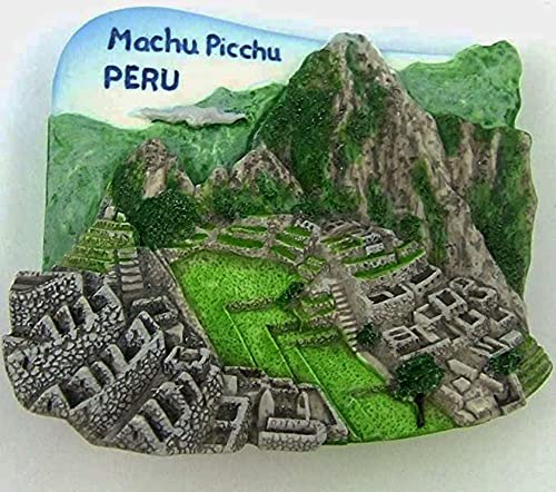 WitnyStore Tiny Machu Picchu The Lost City of The Incas in Cusco Region, Peru Latin America Tourist Attractions Resin Refrigerator Magnet Traveler Souvenir Gift Memento 3D Fridge Magnets