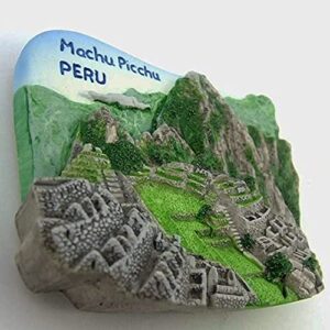 WitnyStore Tiny Machu Picchu The Lost City of The Incas in Cusco Region, Peru Latin America Tourist Attractions Resin Refrigerator Magnet Traveler Souvenir Gift Memento 3D Fridge Magnets