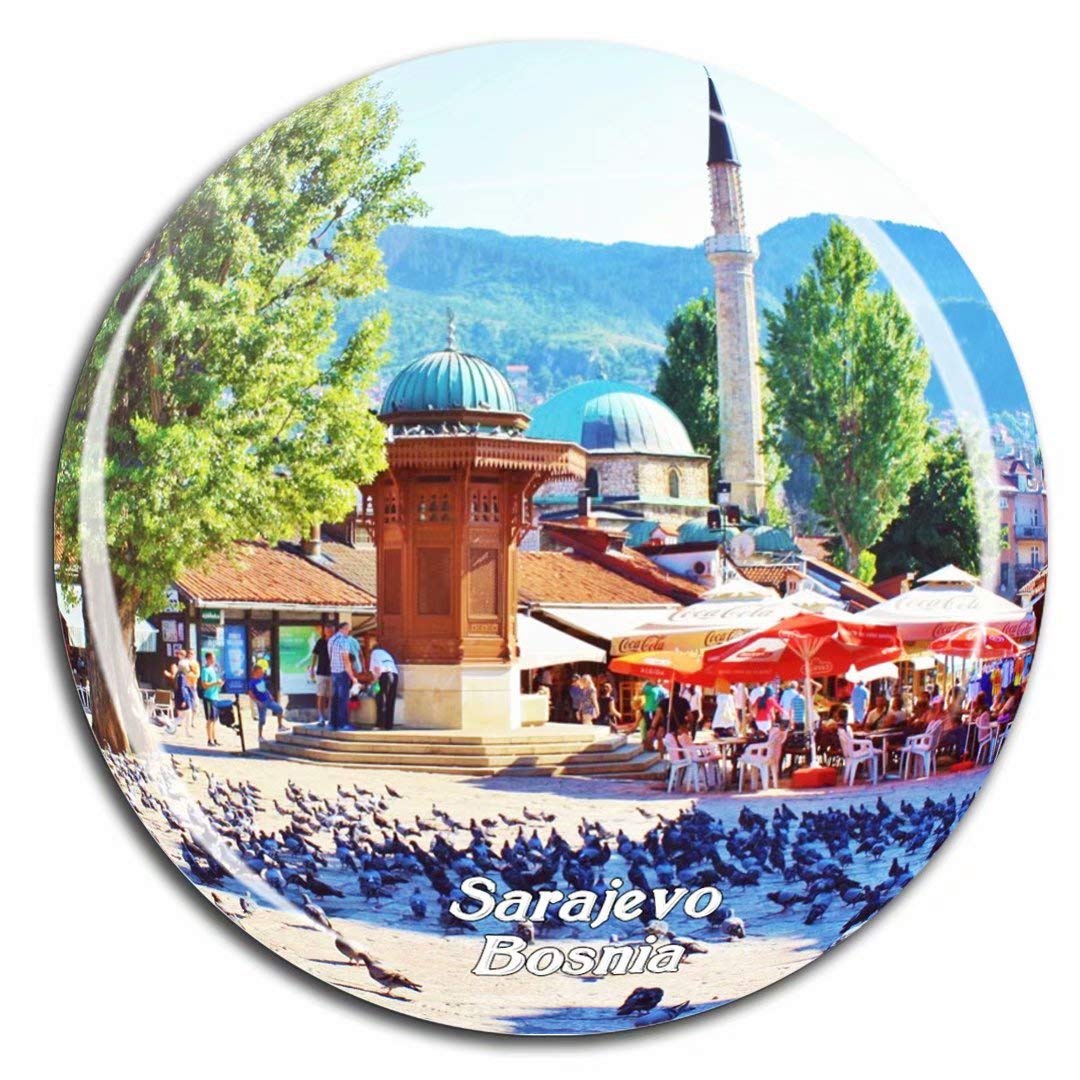 Sarajevo Bosnia Fridge Magnet 3D Crystal Glass Tourist City Travel Souvenir Collection Gift Strong Refrigerator Sticker