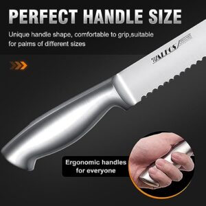 Walfos Bread Knife with Sheath, Serrated Bread Knife with Upgraded Stainless Steel, Ultra-Sharp, 8-Inch Blade, Bread Slice Knife for Slicing Homemade Bread, Bagels, Cake