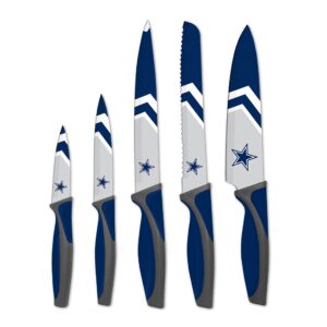 the sports vault nfl dallas cowboys 5-piece kitchen knife set