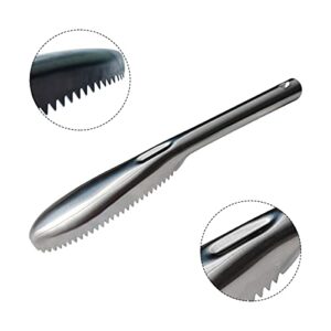 zhuohai Fish Scaler, 304 Stainless Steel Fish Scaler Remover, Sawtooth Fish Descaler Tool for Family Kitchen, Seafood Markets