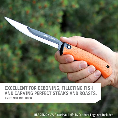 OUTDOOR EDGE 3.5" RazorSafe Replacement 5.0" Boning/Fillet Knife Blades - 6 Pieces plus Blade Storage Box